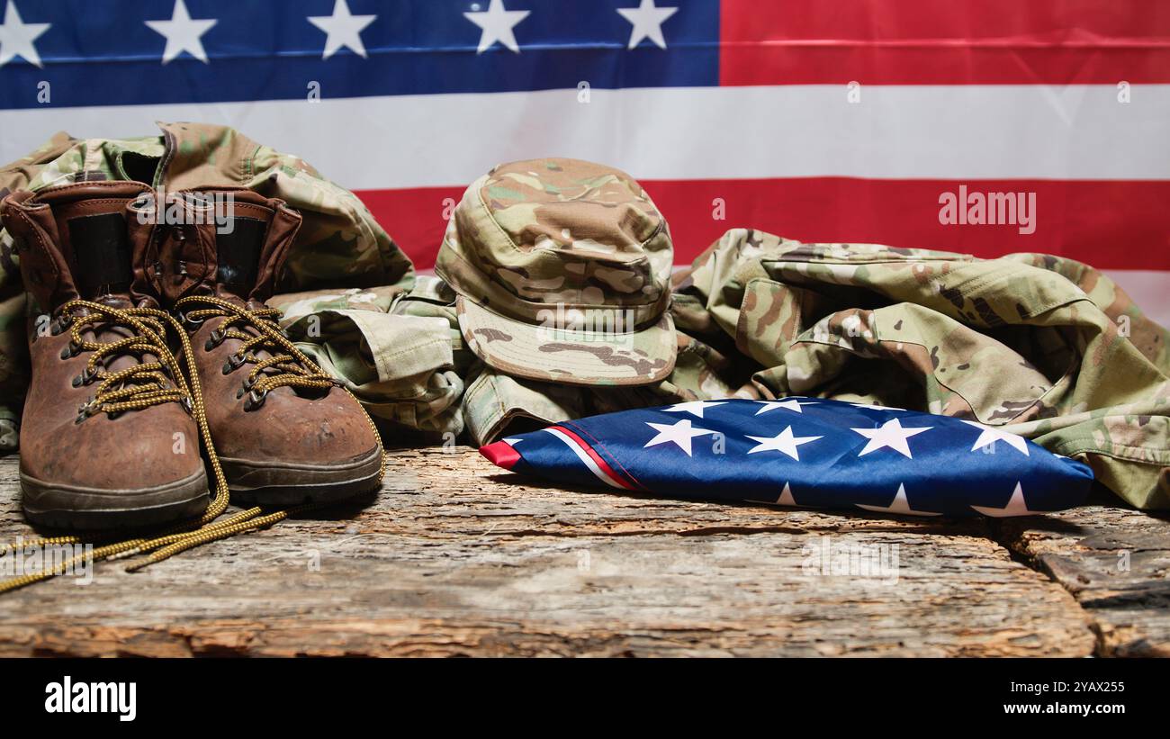 Military stuff on the ground to celebrate veterans Day Stock Photo - Alamy