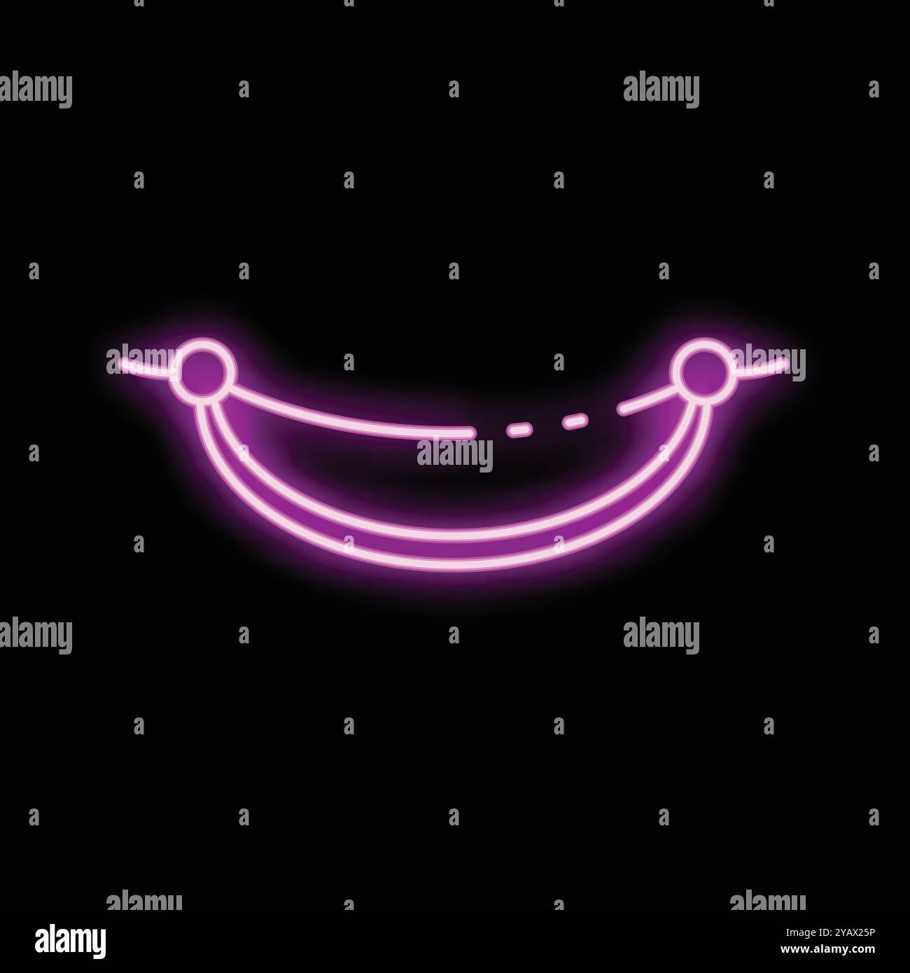 Glowing neon sign depicting a hammock hanging, evoking relaxation and ...