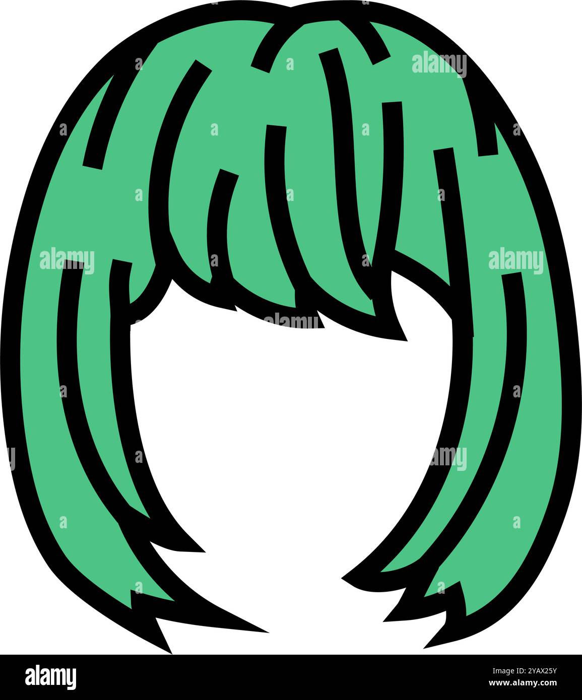 wig сosplay color icon vector illustration Stock Vector Image & Art - Alamy