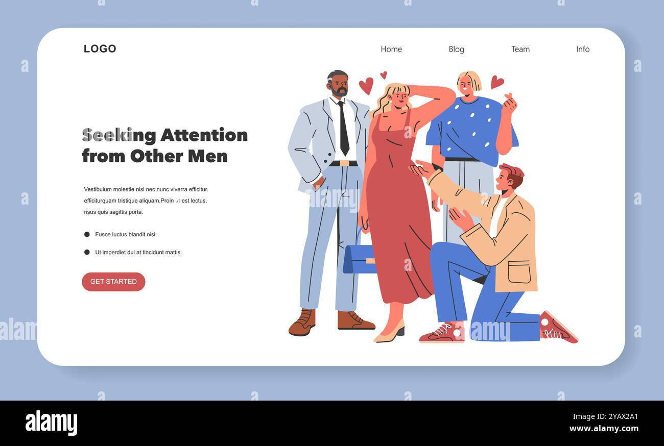 Infidelity concept. Illustration exploring emotional affairs and desire ...