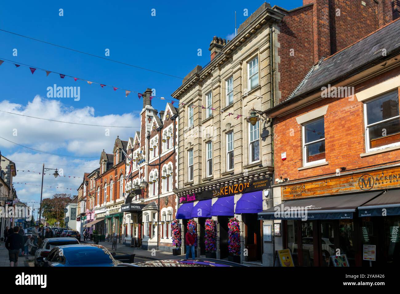 Historic buildings and shops in Wood Street, Old Town, Swindon ...