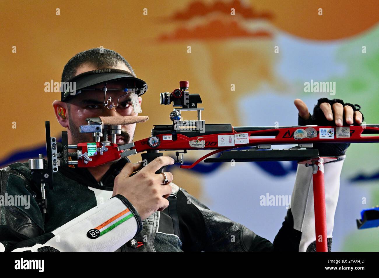 Delhi, INDIA. 16th Oct, 2024. Akhil Sheoran of India won Bronze medal ...