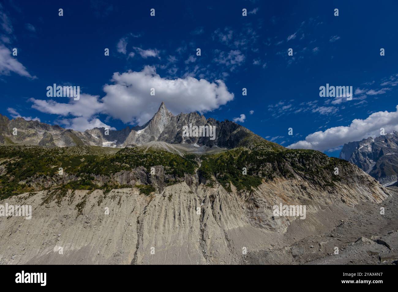 Petit Dru mountain peak, Aiguille du Dru, Les Drus summit in French ...