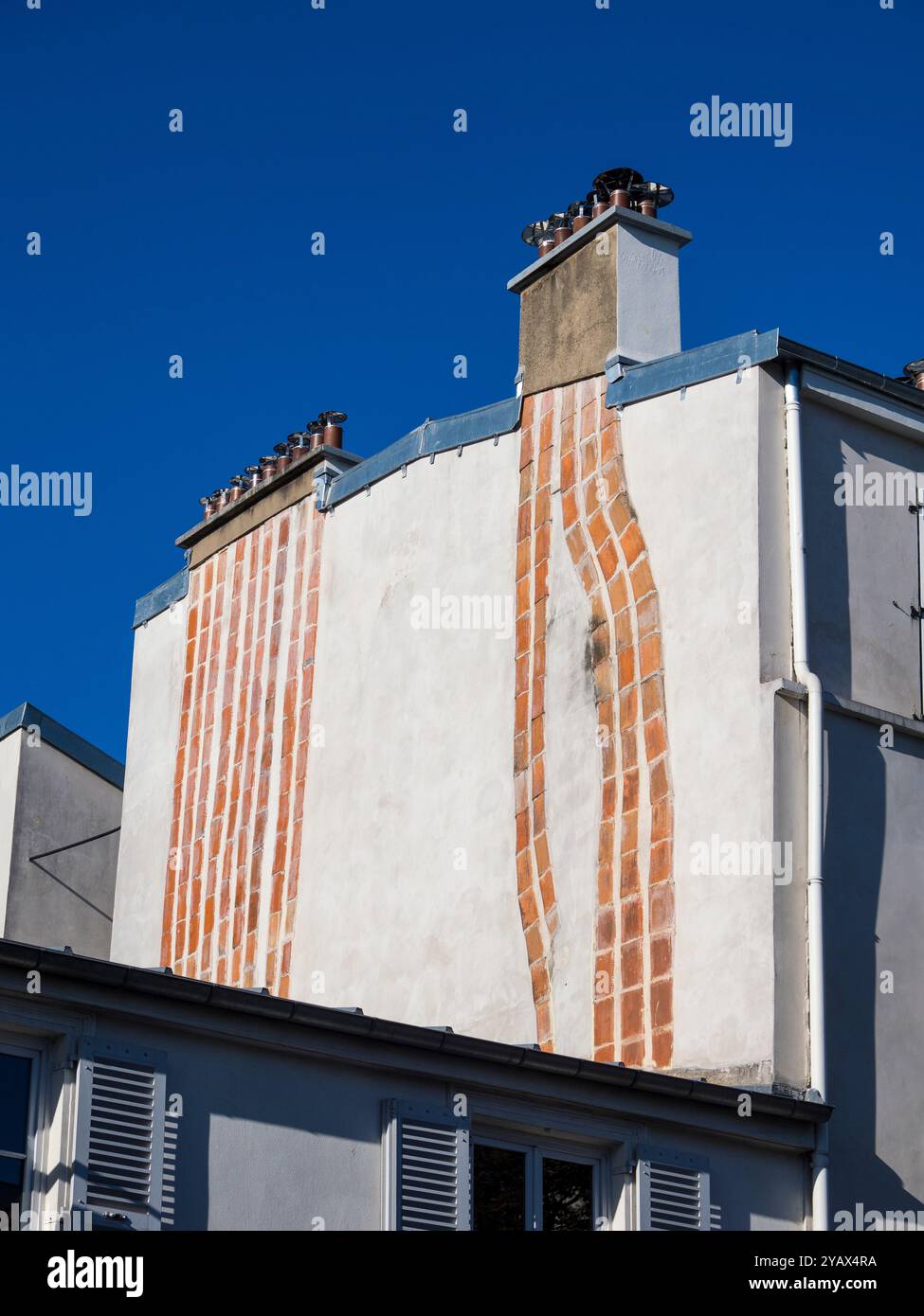 Exterior Chimney Flue, with Chimney Stack, White Building, Montmartre ...