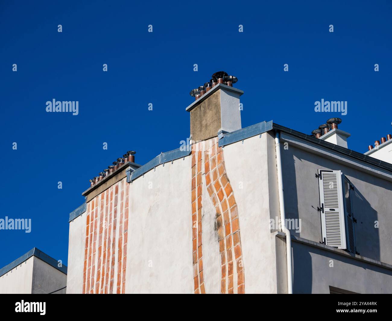 Exterior Chimney Flue, with Chimney Stack, White Building, Montmartre ...
