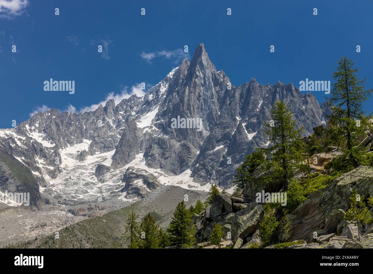 Petit Dru mountain peak, Aiguille du Dru, Les Drus summit in French ...