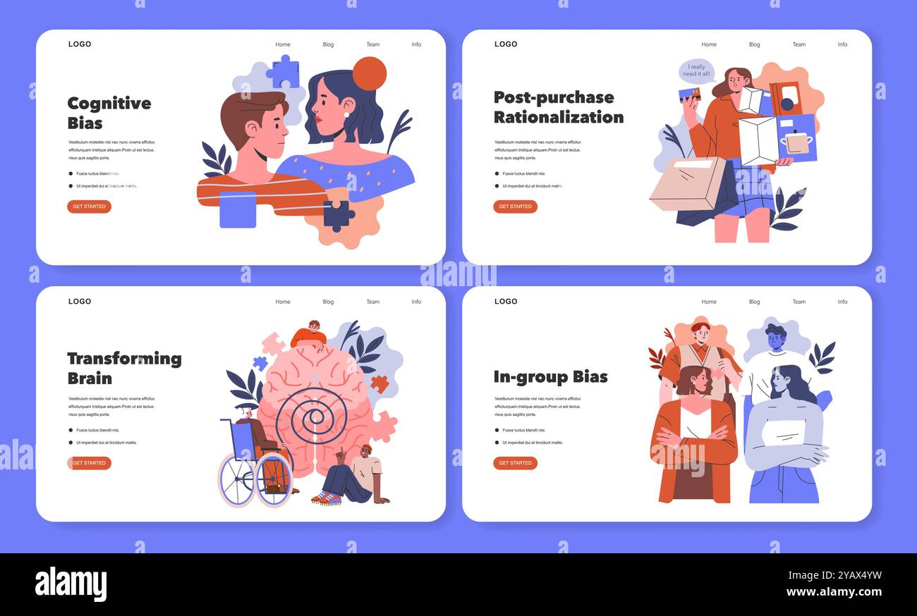 Cognitive Bias set. Exploring mental processes from perception shifts ...