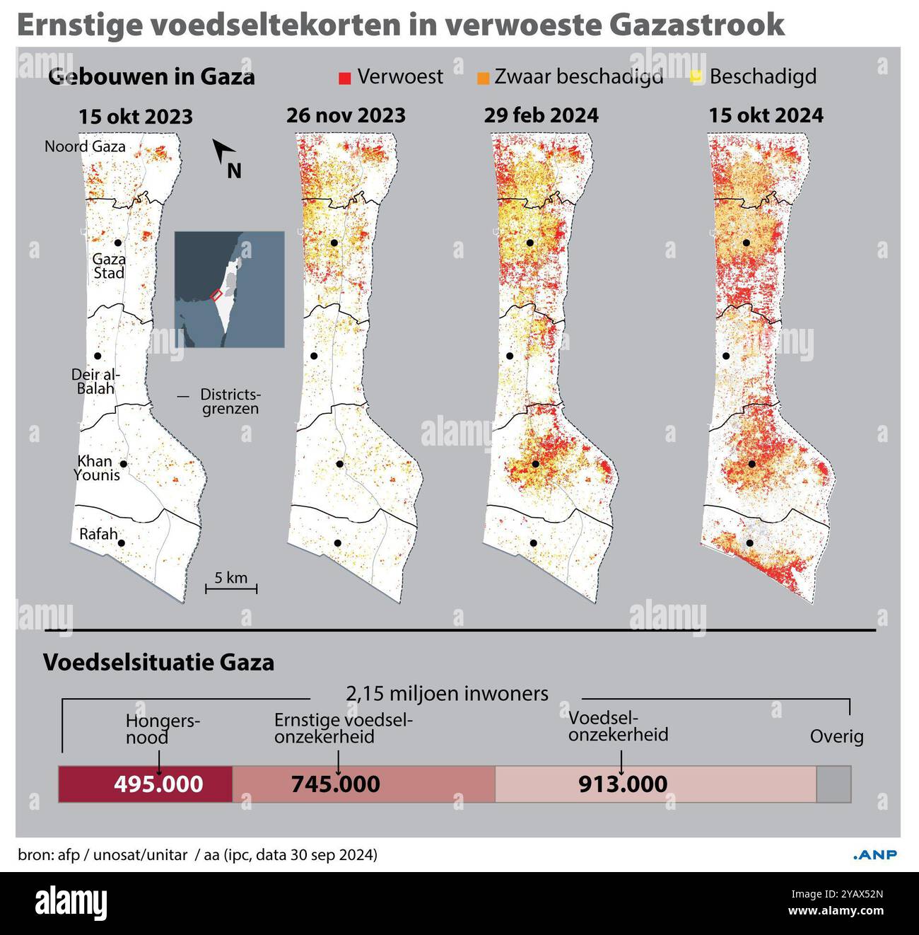 Severe food shortages in devastated Gaza Strip, overview timeline maps ...