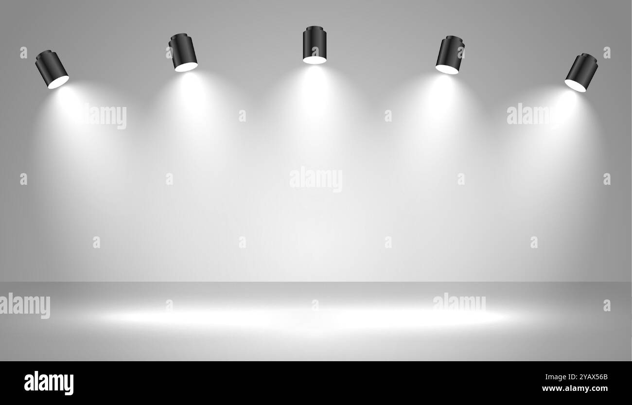 realistic shiny focus light on empty background vector Stock Vector ...
