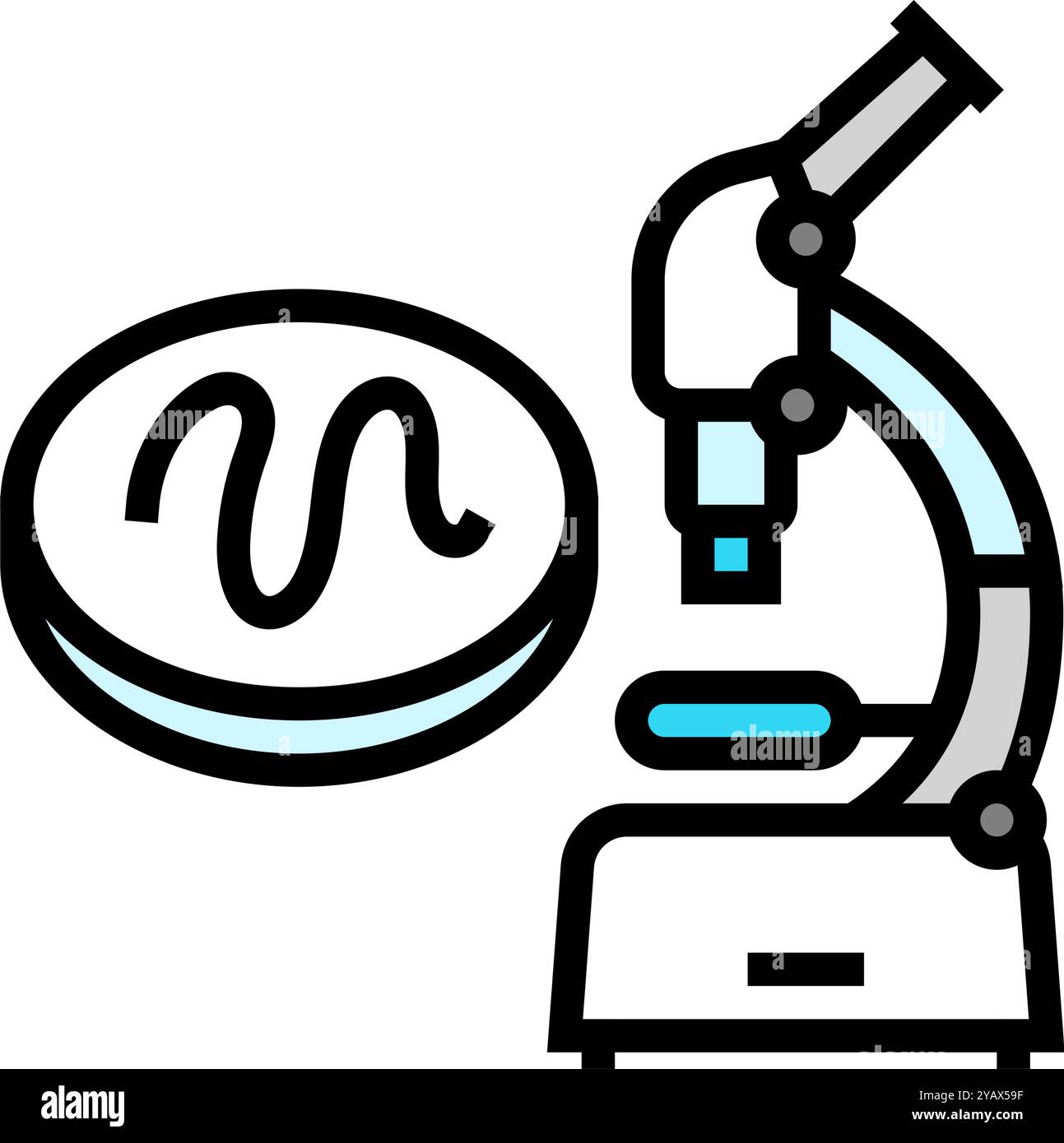 microscope worm parasite color icon vector illustration Stock Vector ...