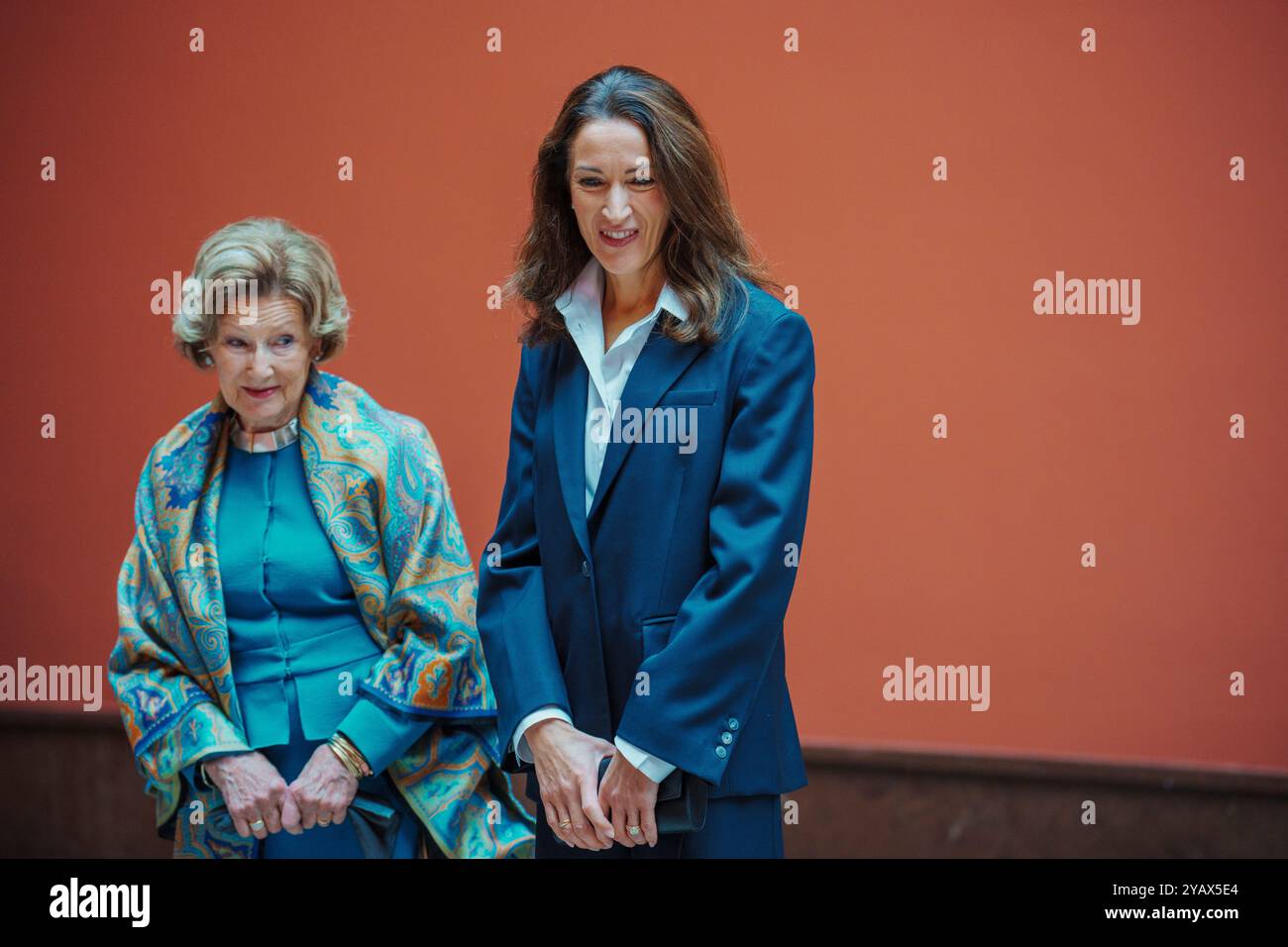Oslo 20241016. Queen Sonja and Suzanne Innes-Stubb visit the Vigeland ...