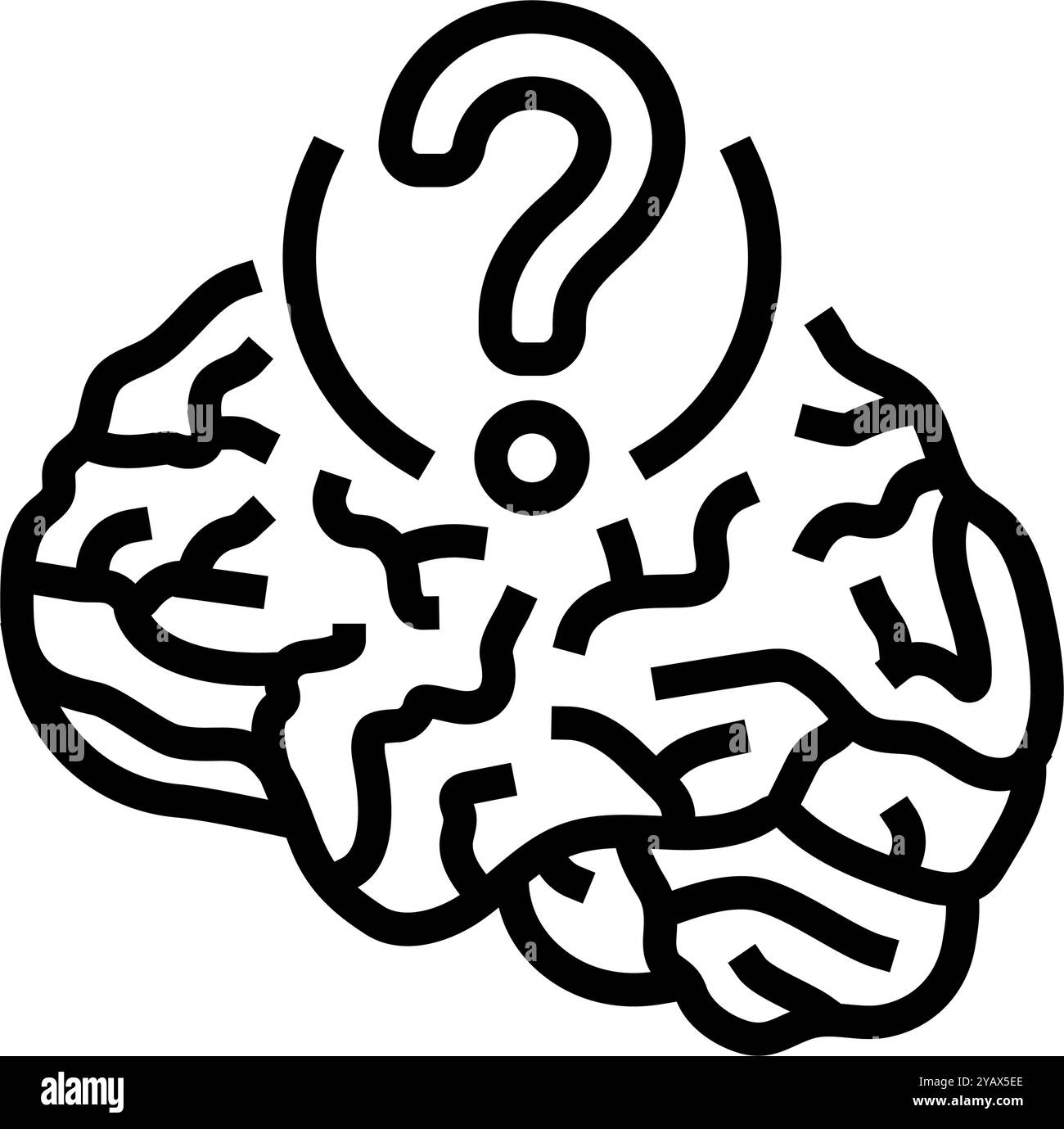 question mark brainstorm line icon vector illustration Stock Vector ...