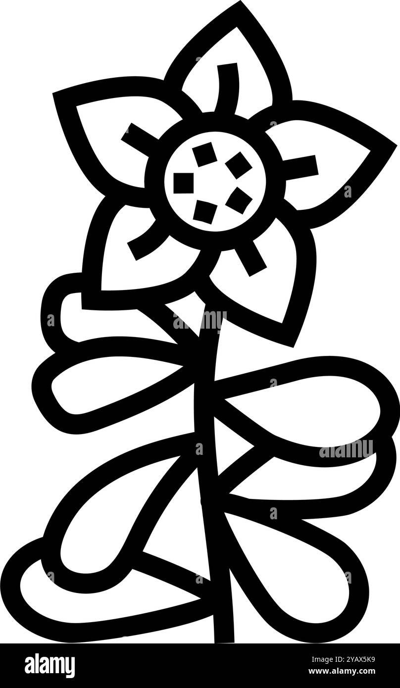 brahmi ayurvedic herb line icon vector illustration Stock Vector Image ...