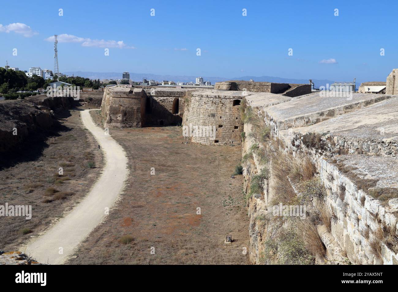 Views of the castle walls. Walled City of Famagusta (Gazimagusa ...