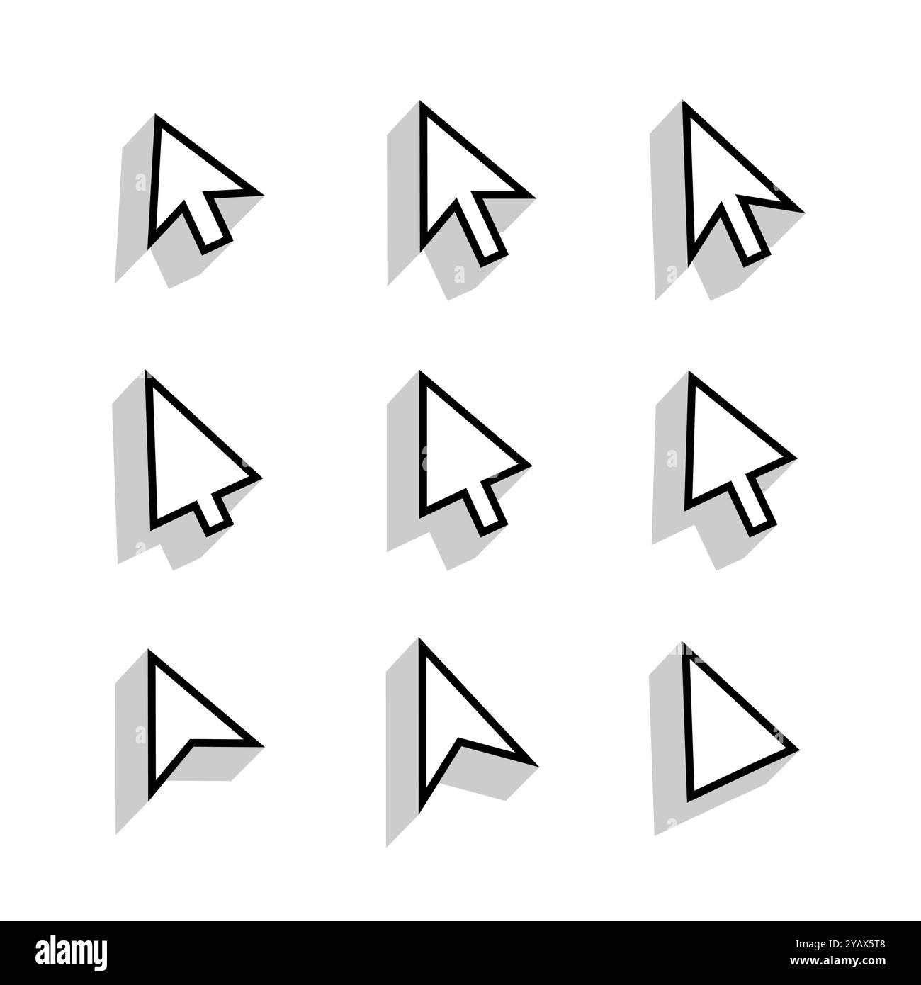 set of flat mouse cursor arrow element symbol design vector Stock Vector Image & Art - Alamy