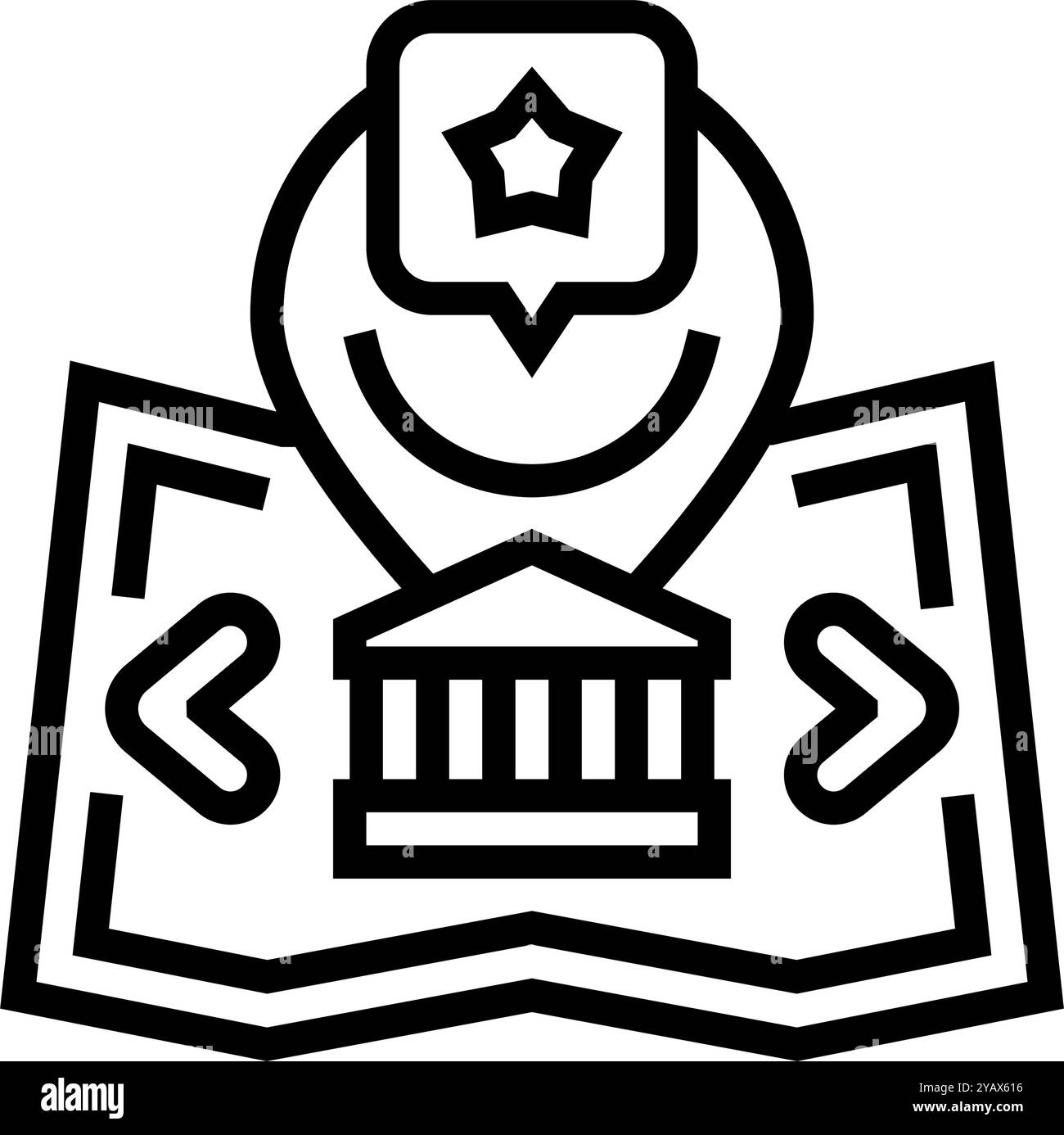 venue selection agency line icon vector illustration Stock Vector Image ...