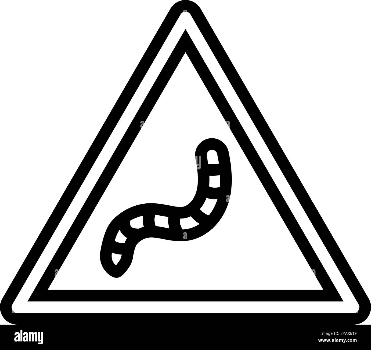 warning symbol worm parasite line icon vector illustration Stock Vector ...