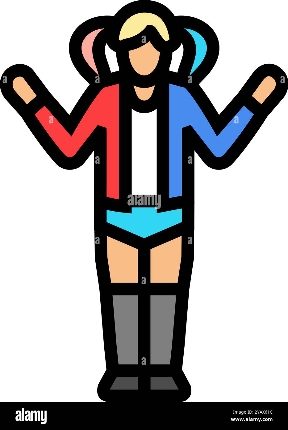 movie cosplay female color icon vector illustration Stock Vector Image ...
