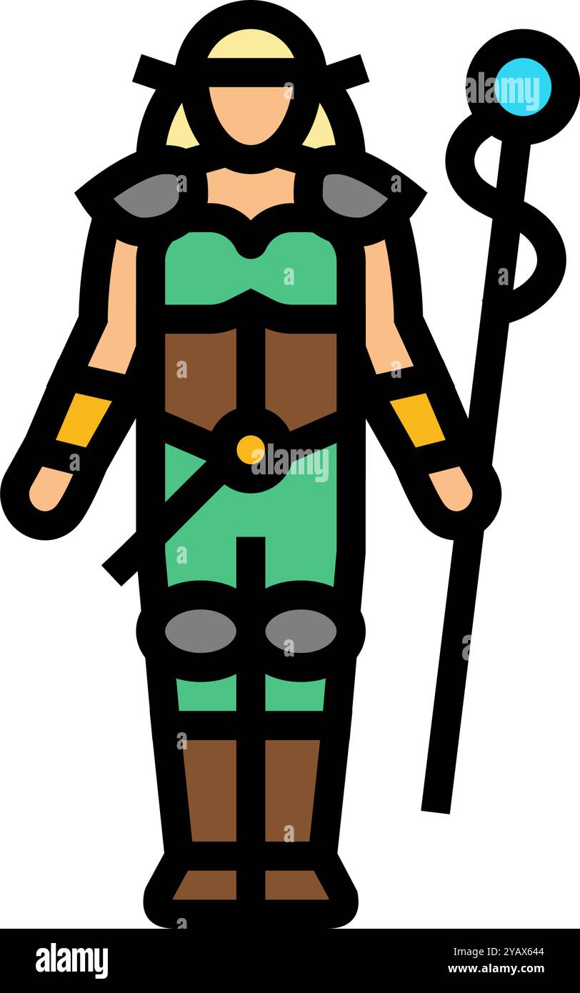 fantasy cosplay female color icon vector illustration Stock Vector ...