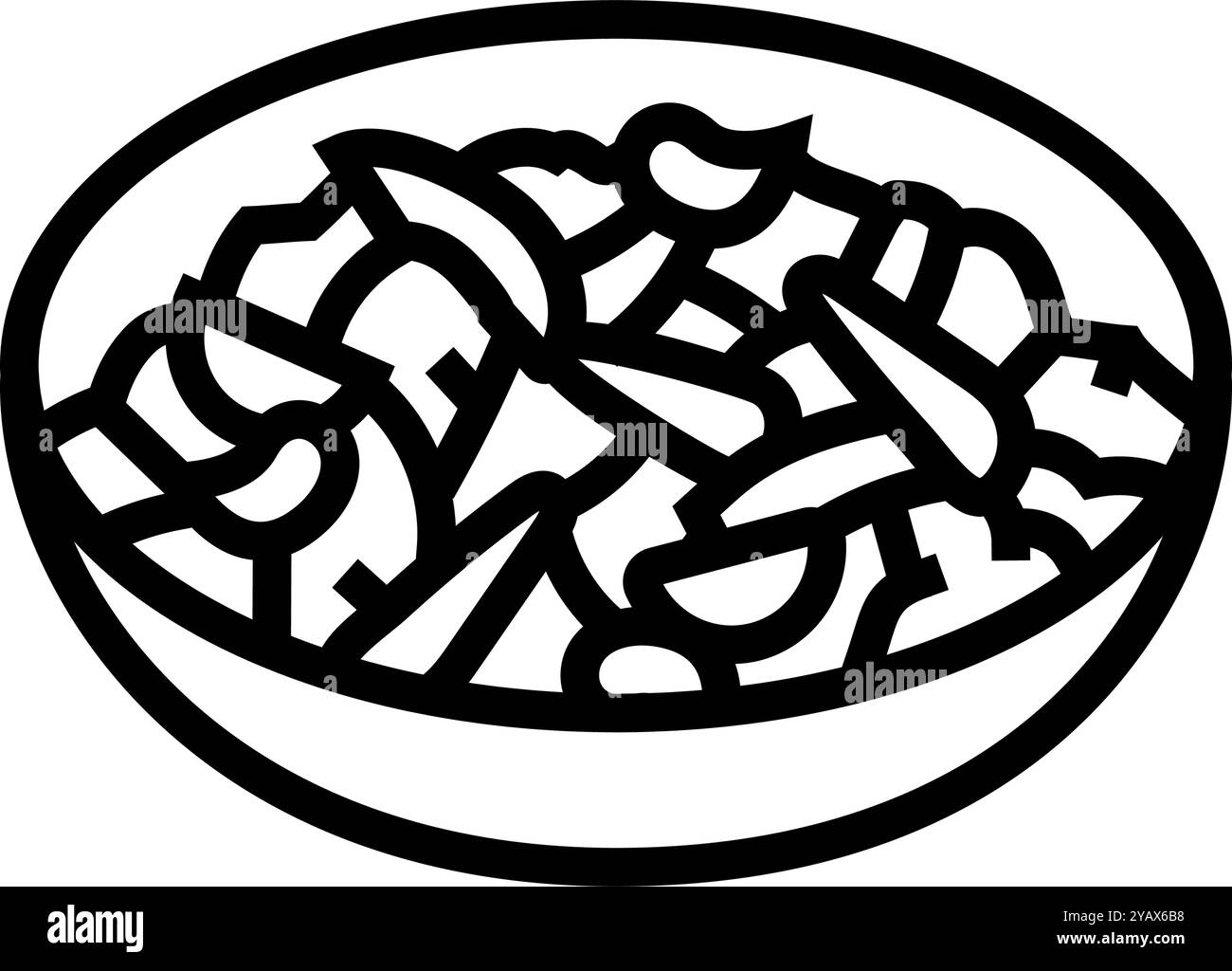 veggie stir fry vegan food line icon vector illustration Stock Vector ...