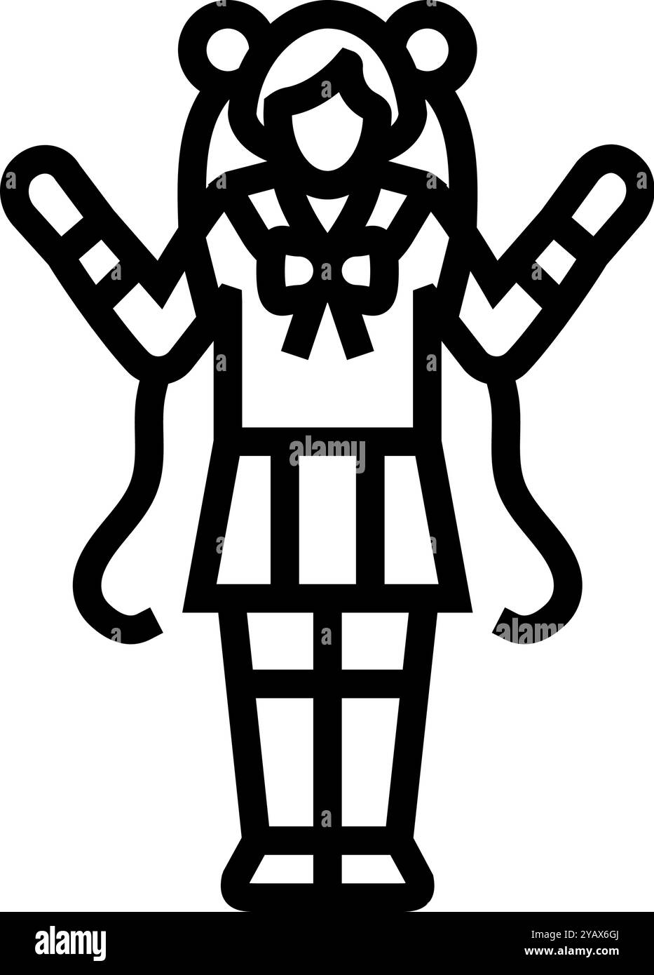 manga cosplay female line icon vector illustration Stock Vector Image ...