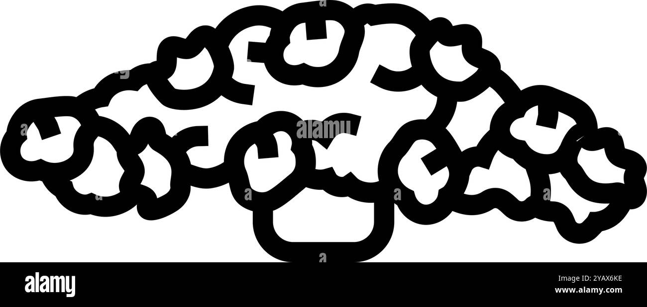 horizontal flower arrangement line icon vector illustration Stock ...