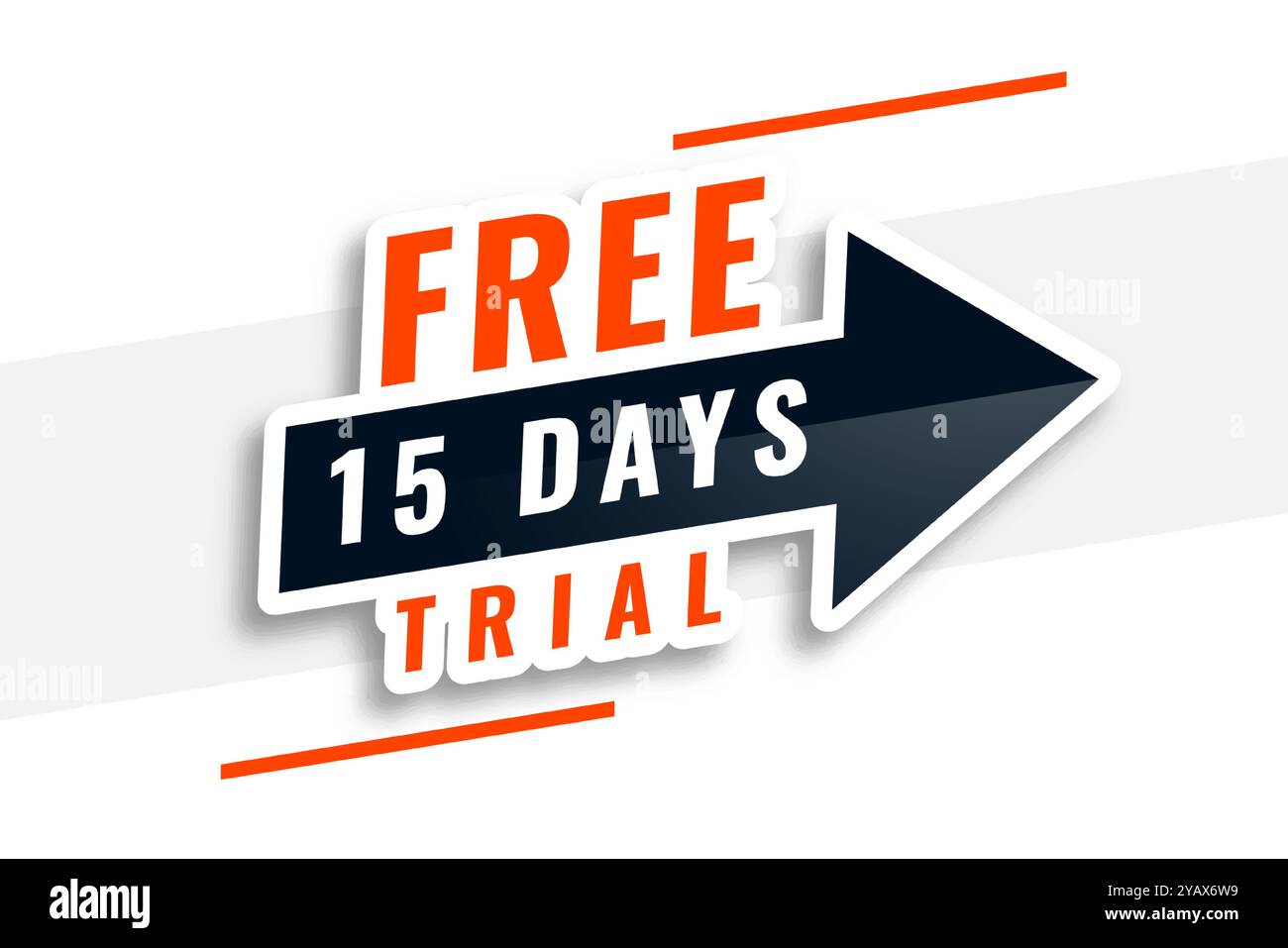 sticker style 15 days free trial background with arrow sign vector ...