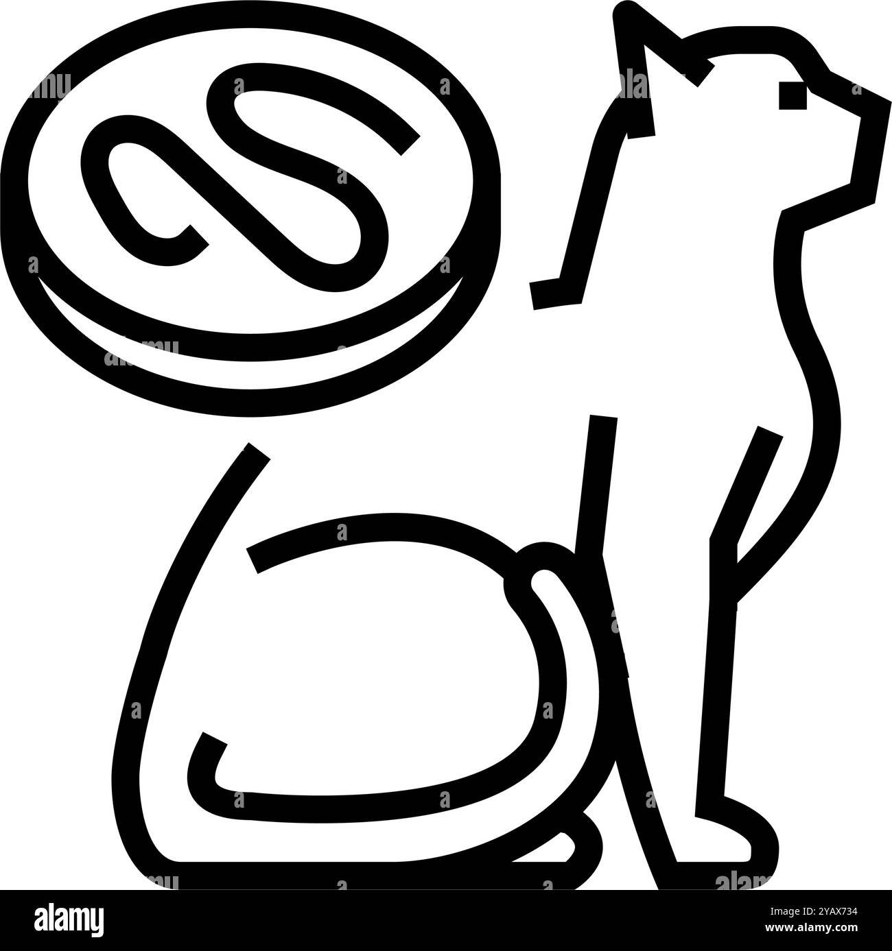 cat parasite worm line icon vector illustration Stock Vector Image ...