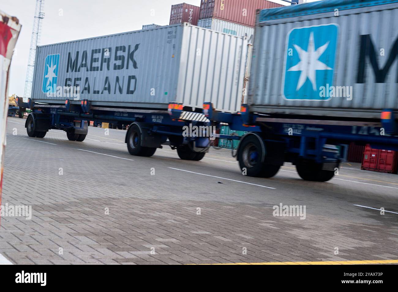 Containers at Felixstowe docks, East Anglia, eastern England, UK Stock ...