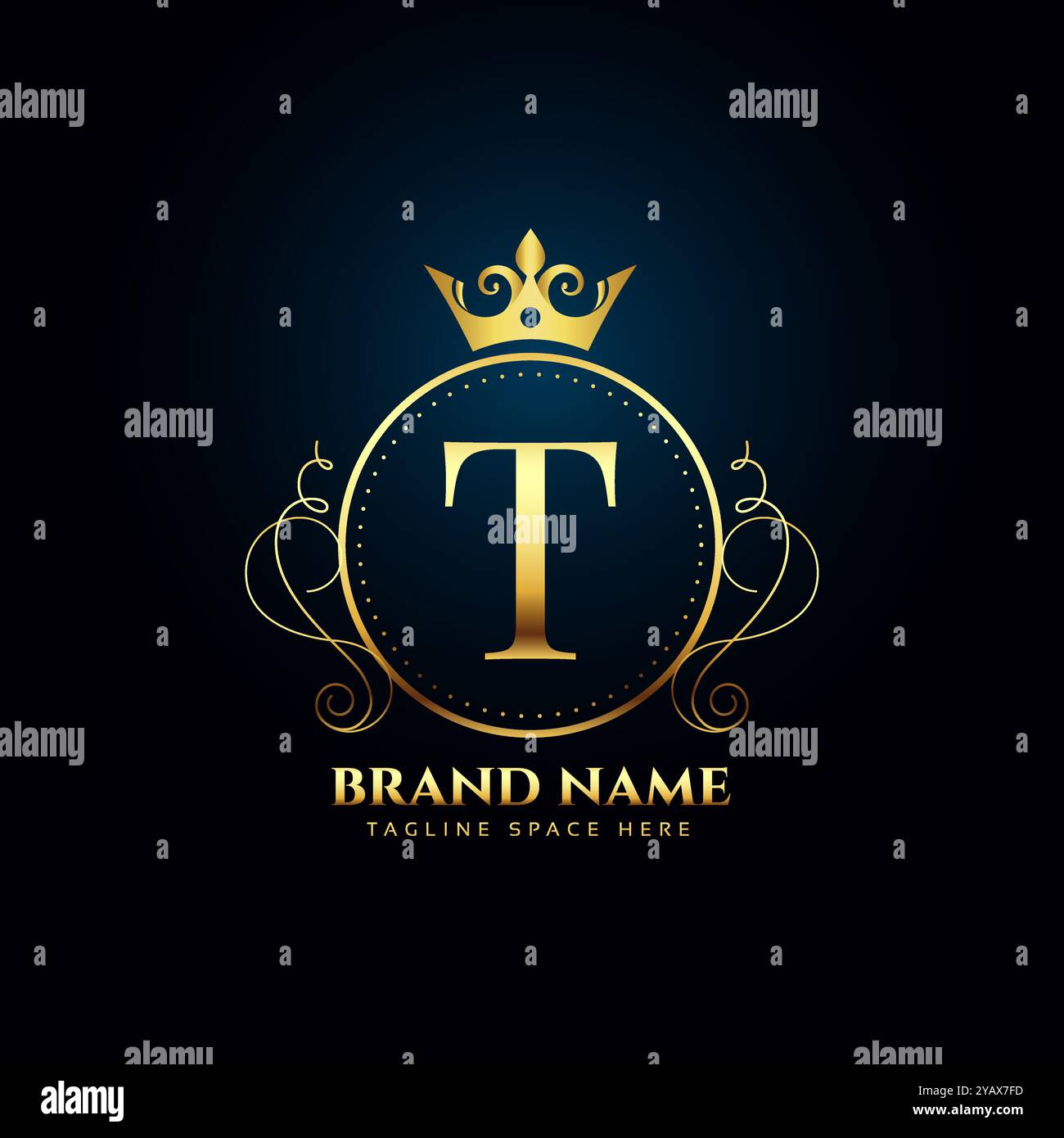 elegant and golden T initial logo background for premium brands vector ...