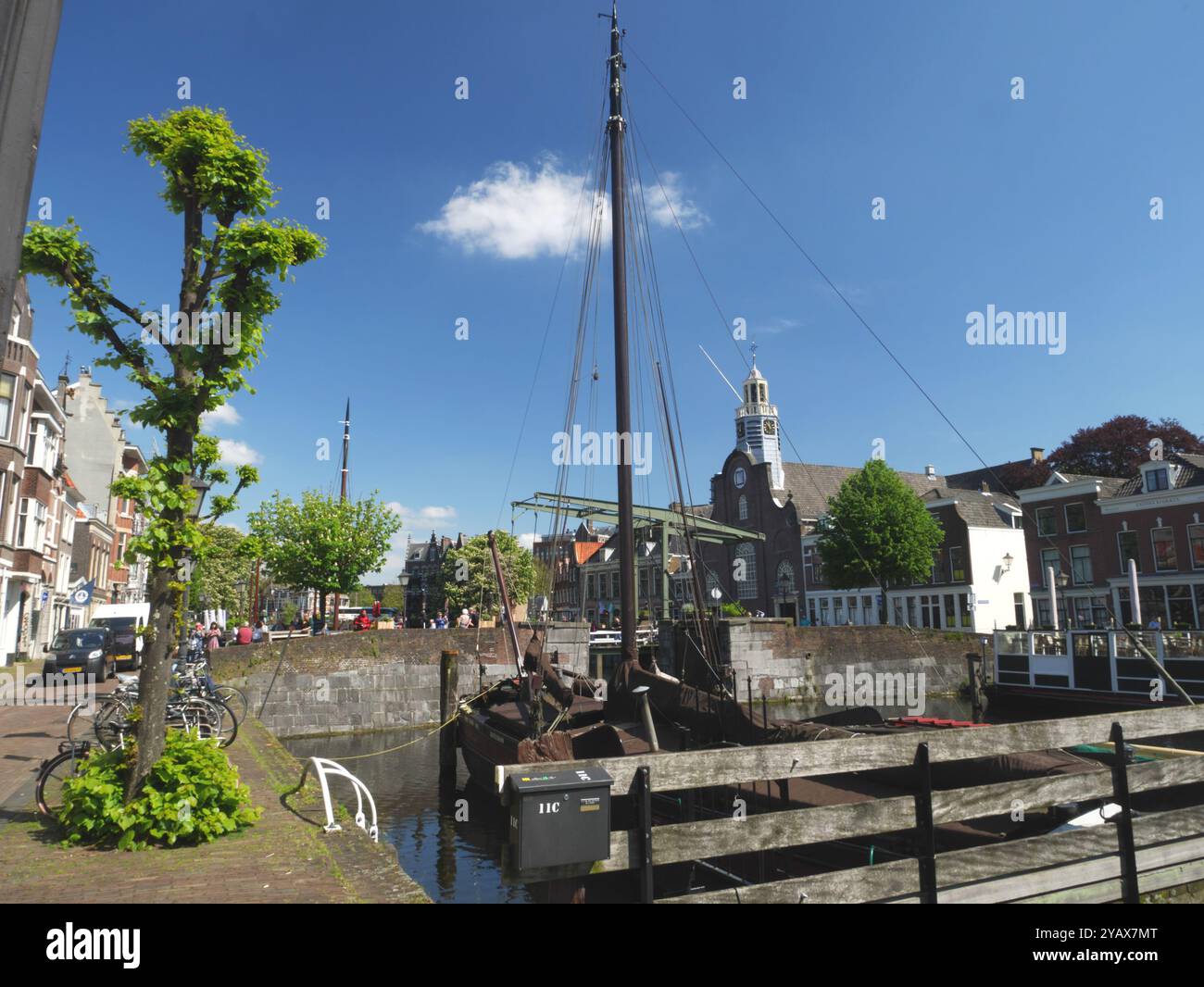 Drawbridge and Pilgrim's Church, Delfshaven, Rotterdam, The Netherlands ...