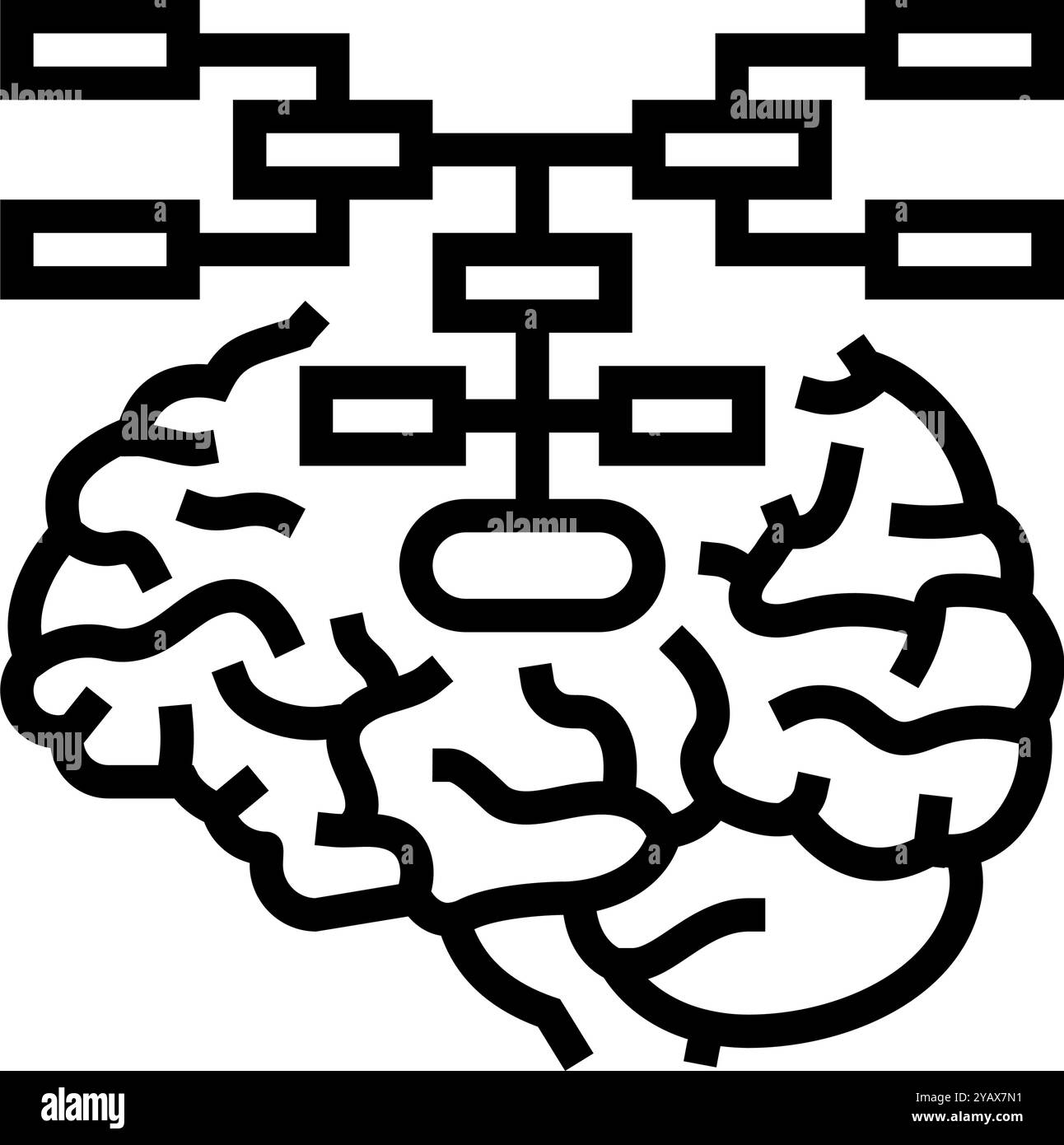 mind map brainstorm line icon vector illustration Stock Vector Image ...