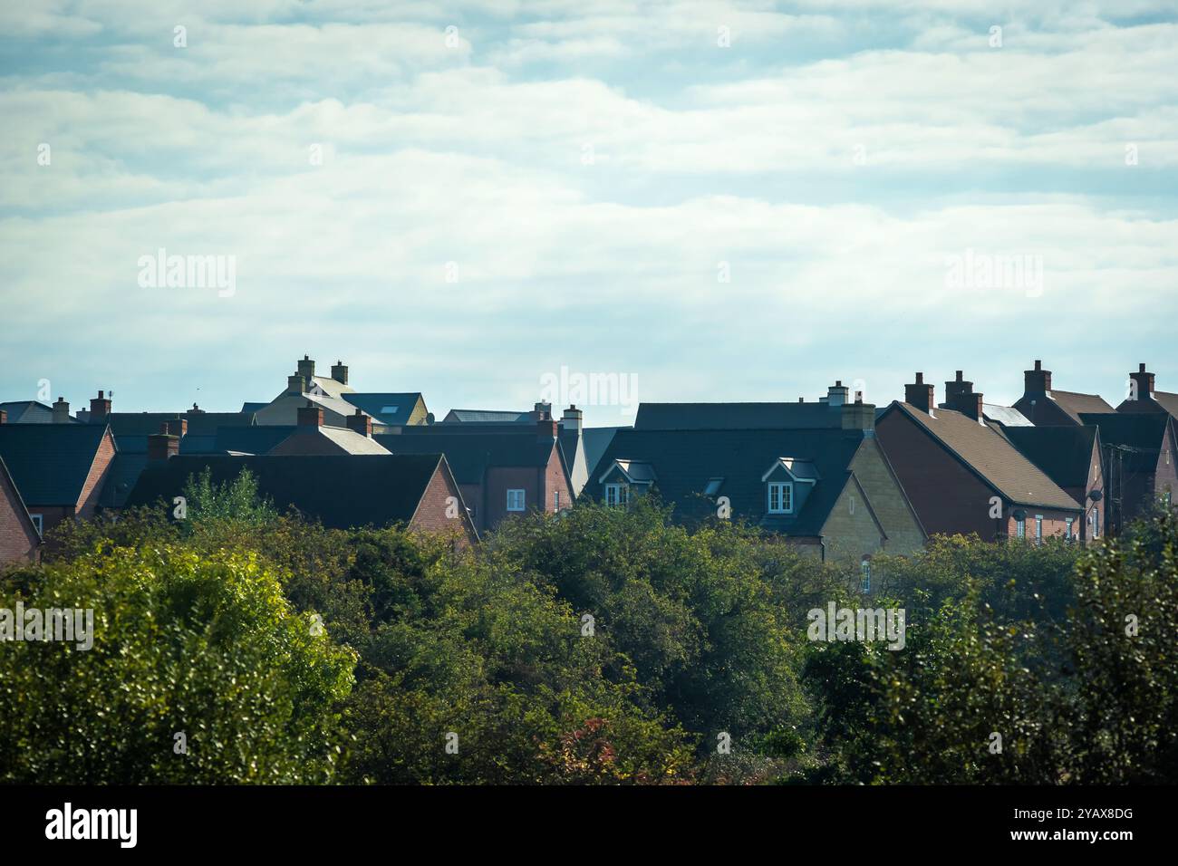 New build house development estate in england uk Stock Photo - Alamy