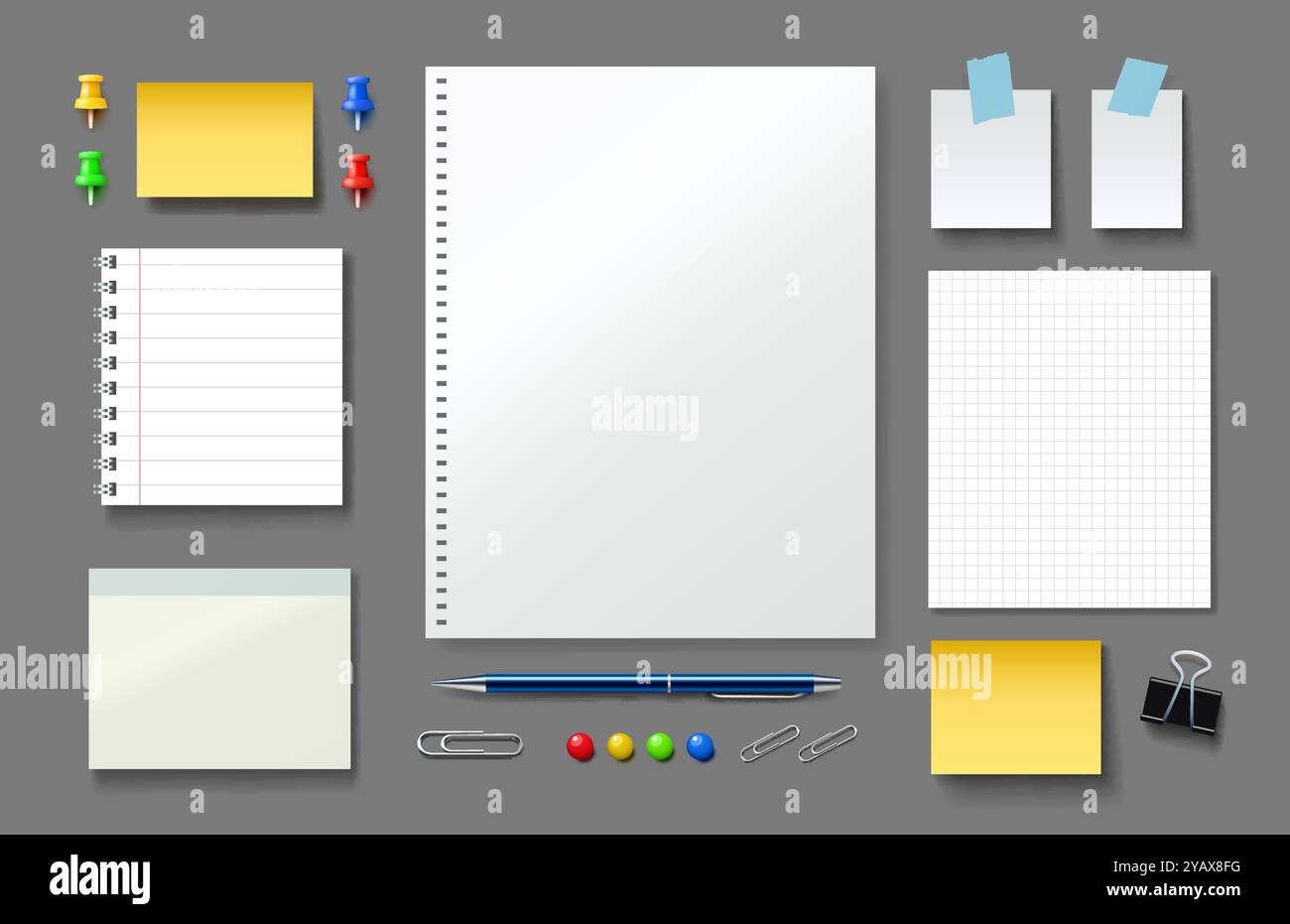 Set school supplies office Stock Vector Images - Alamy