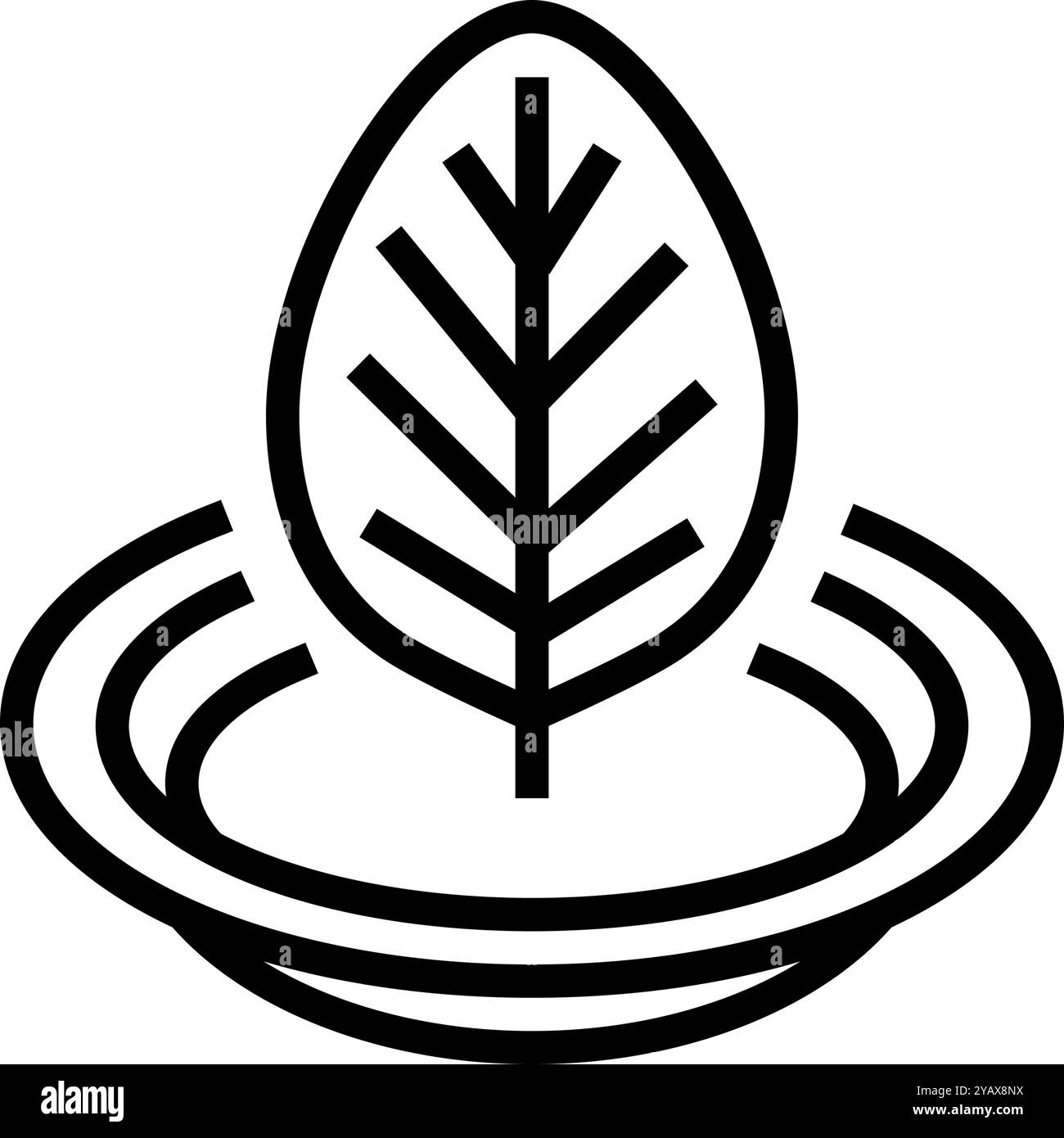leaf vegan food line icon vector illustration Stock Vector Image & Art ...