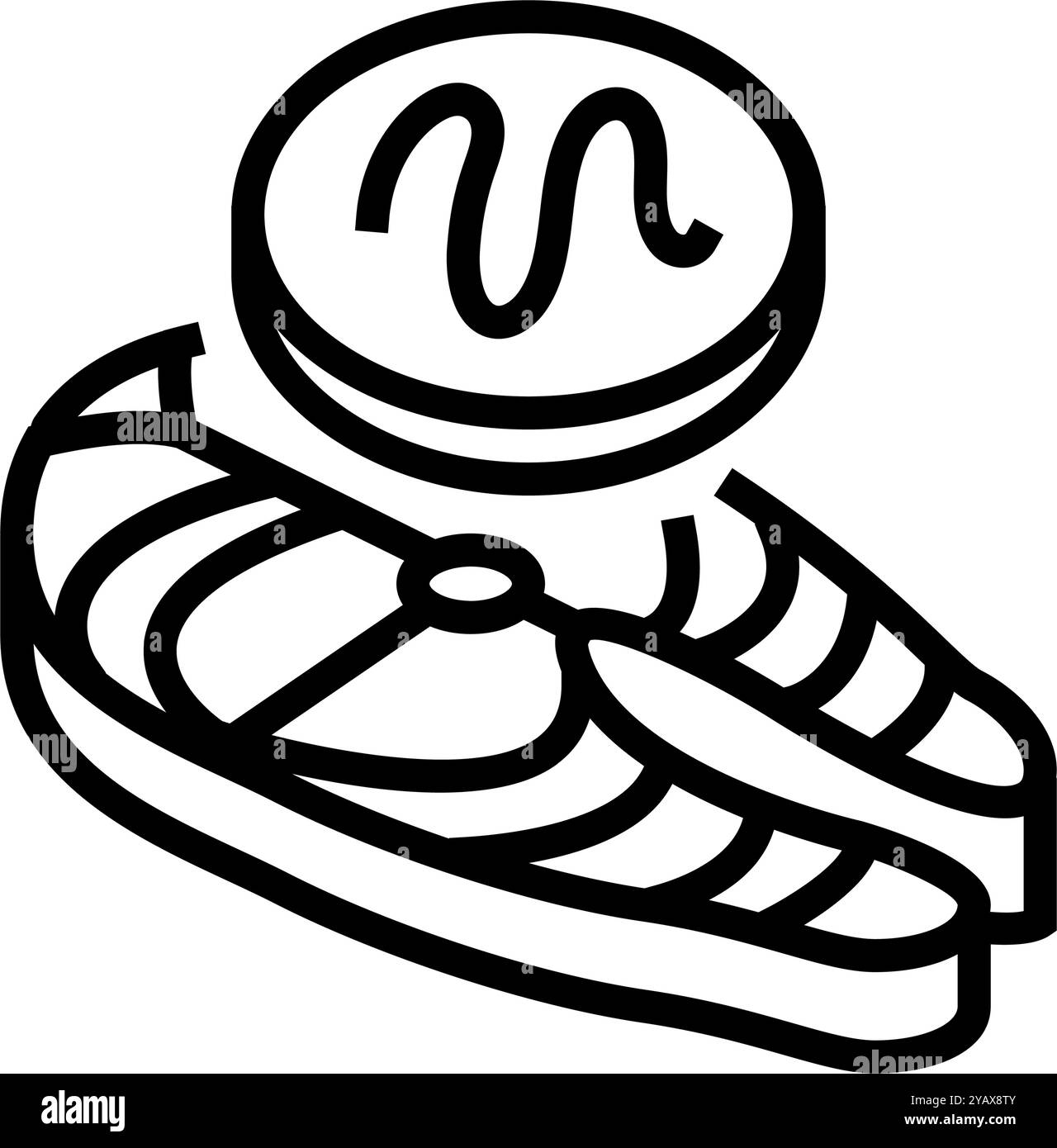 helminth fish parasite line icon vector illustration Stock Vector Image ...