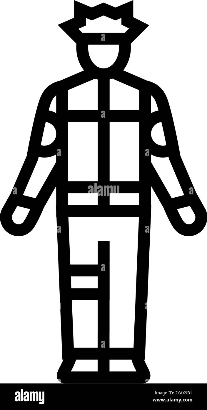 manga cosplay male line icon vector illustration Stock Vector Image ...