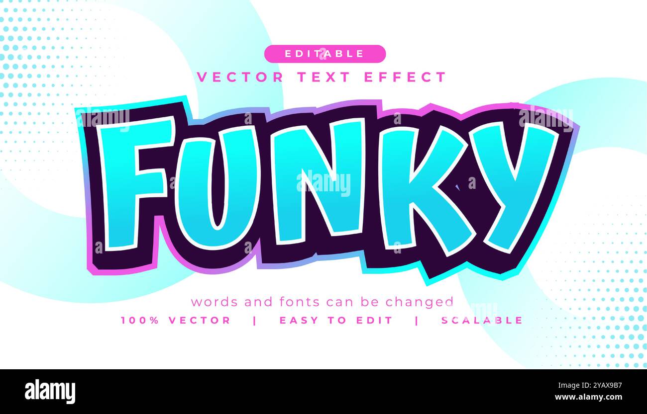 funky bold lettering text effect style vector Stock Vector Image & Art ...