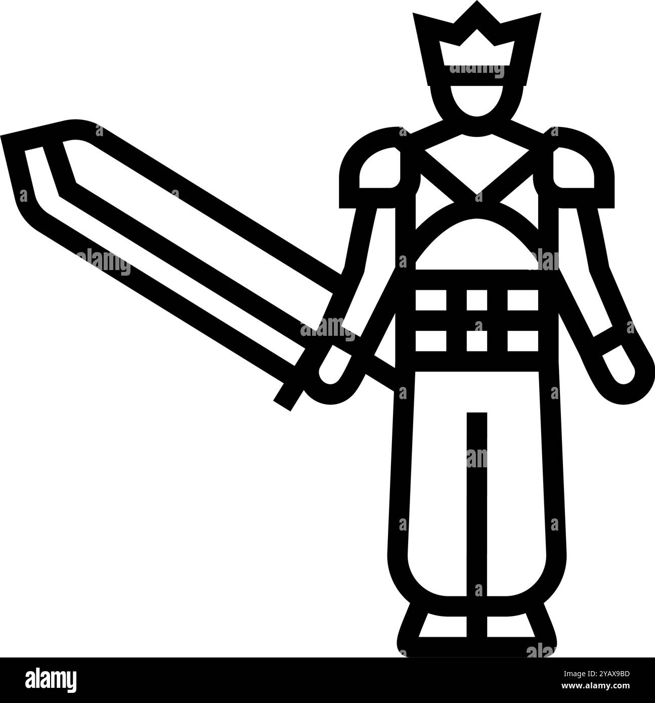 fantasy cosplay male line icon vector illustration Stock Vector Image ...