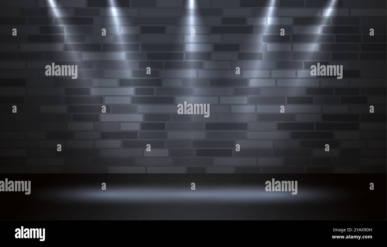 realistic studio light effect on wall background vector Stock Vector ...