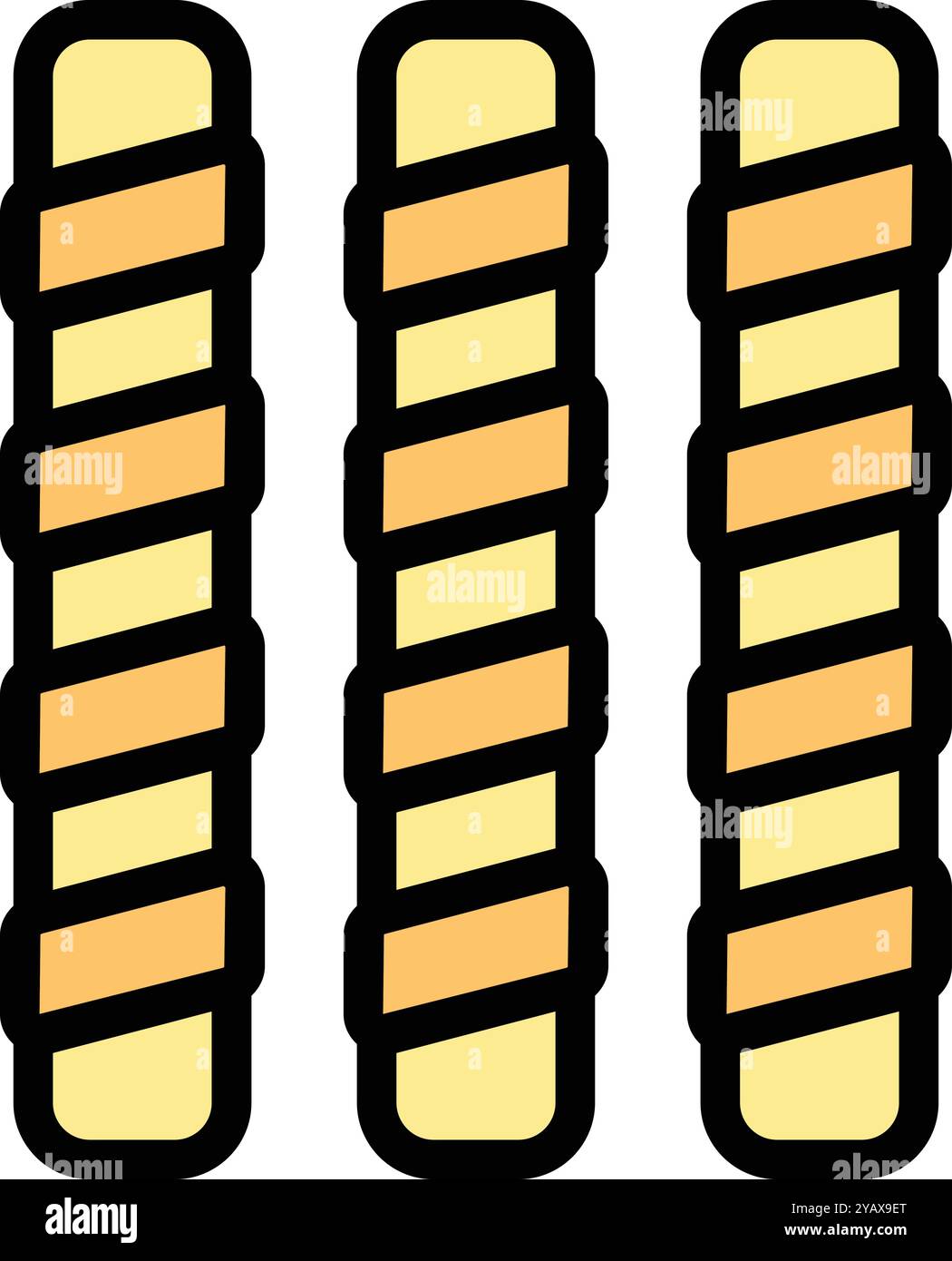 Simple vector icon of three crispy wafer rolls, a classic sweet treat ...