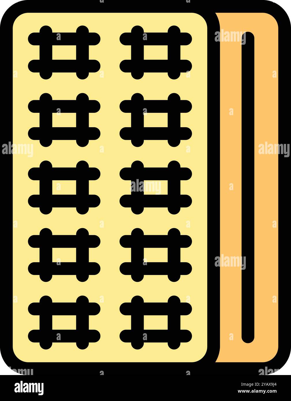 Simple icon of orthopedic mattress with visible filling layers, isolated on white background ...