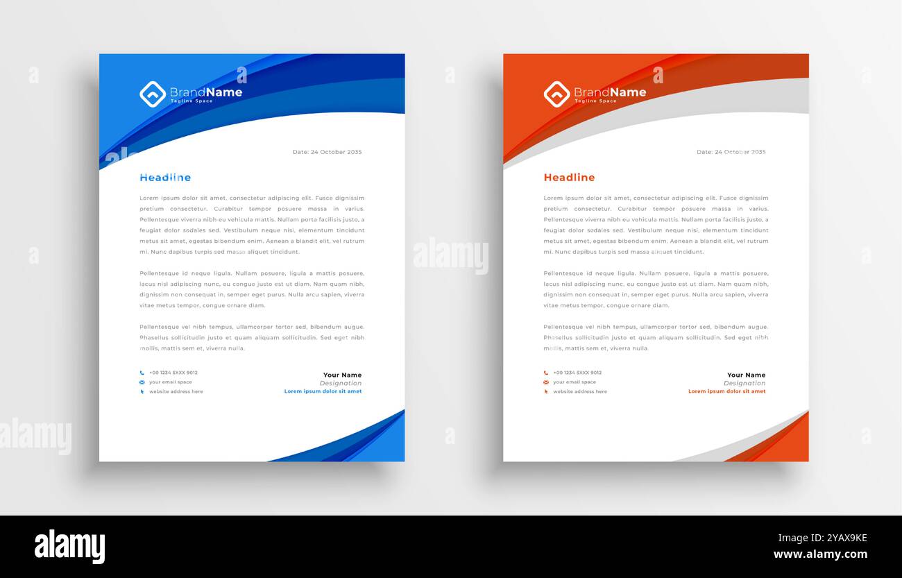 collection of two professional letterhead template a formal document ...