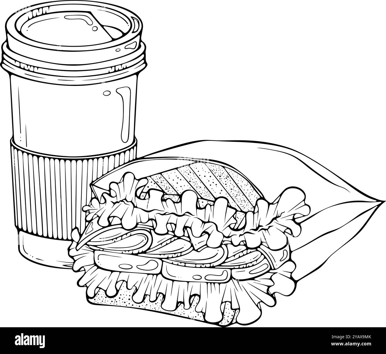 Salad sandwich vegetable Black and White Stock Photos & Images - Alamy