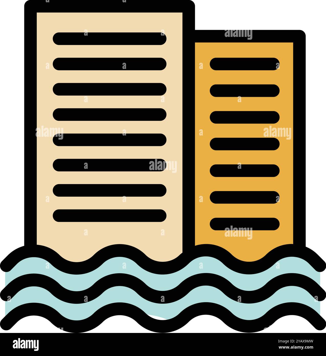 Minimalist illustration showing the impact rising sea levels are having ...