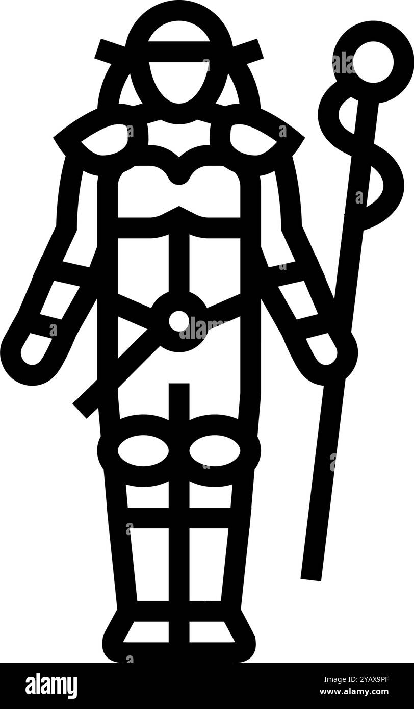 fantasy cosplay female line icon vector illustration Stock Vector Image ...