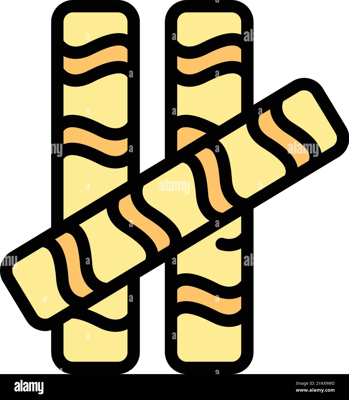 Simple vector icon of wafer rolls with filling lying on top of each ...