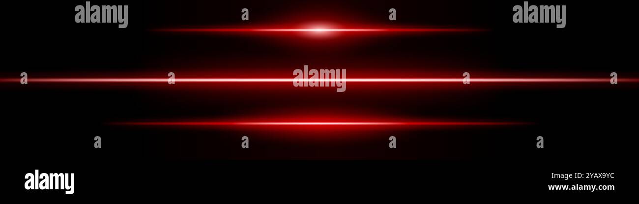 Set Red neon stripes or light flash. Thin line with a white highlight ...