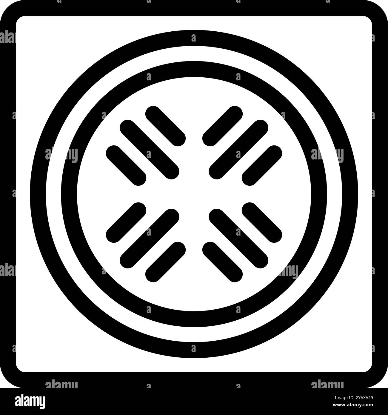 Simple black and white icon of a sewer grate with a circular pattern Stock Vector Image & Art ...