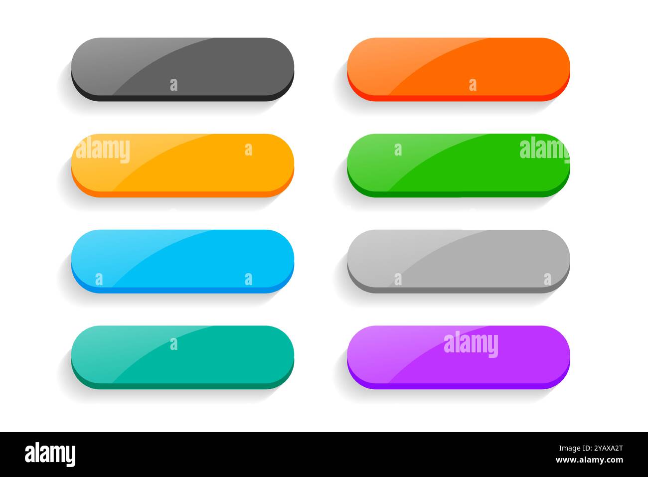 3d style empty rectangular web app button in set vector Stock Vector Image & Art - Alamy